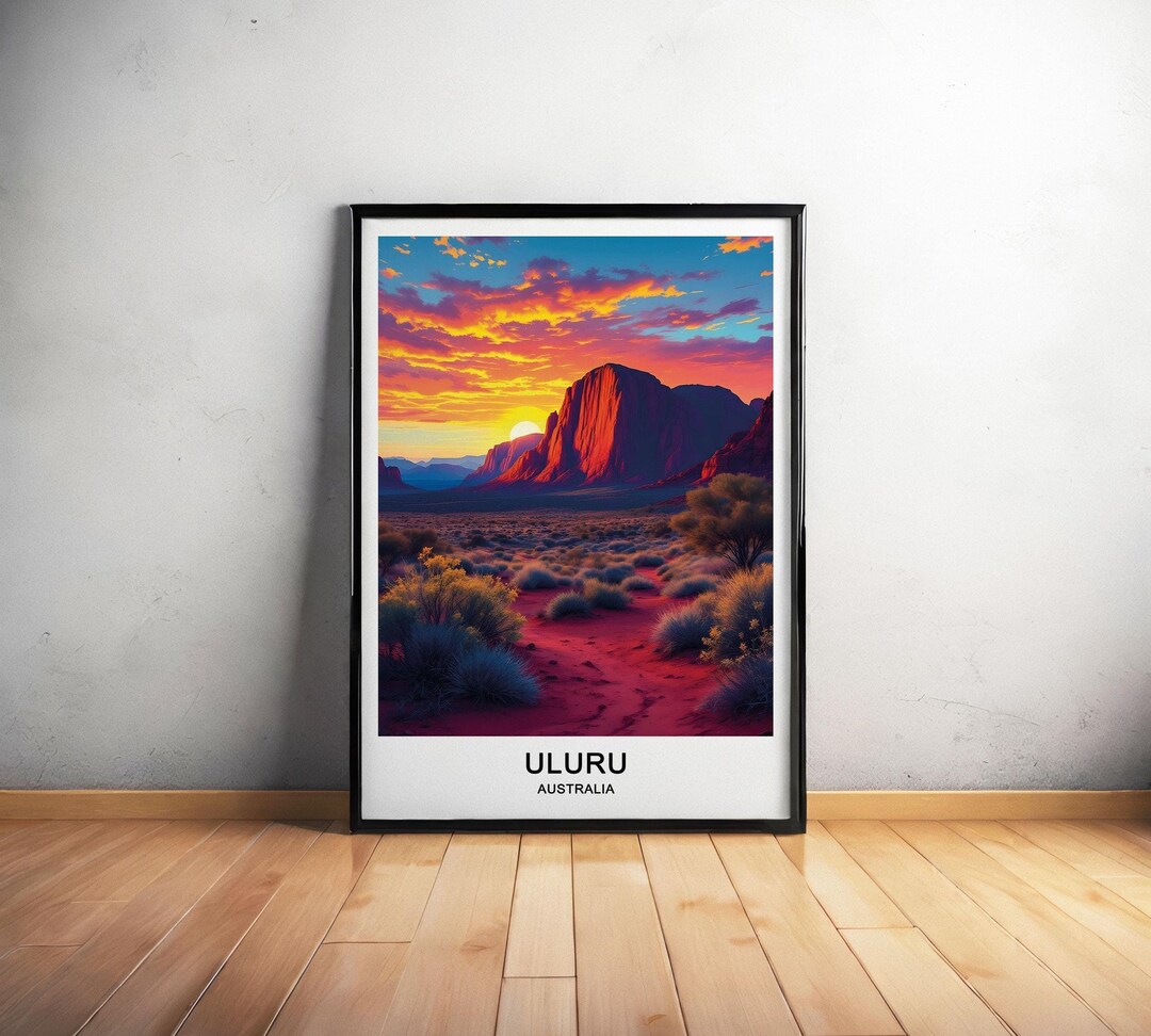 Uluru Travel Poster - Ayers Rock Australia Digital Download Wall Art ...