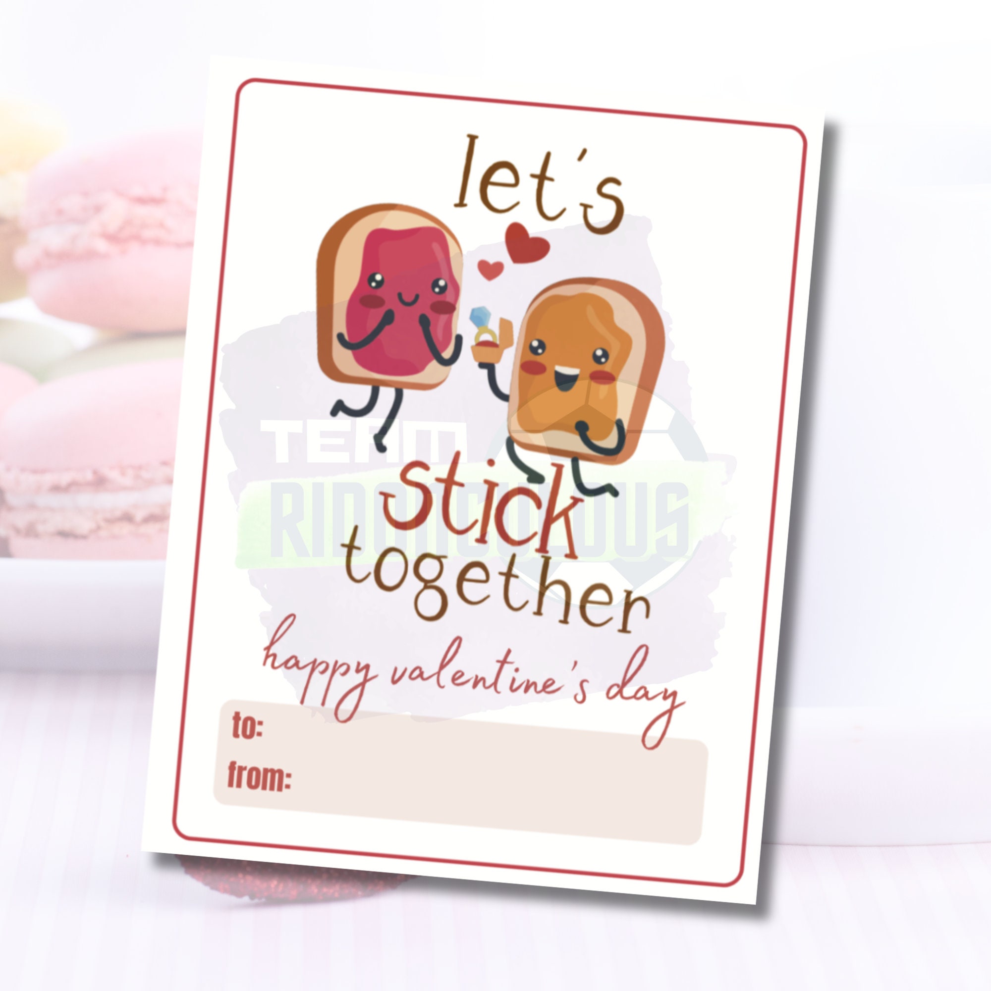 Printable PDF Valentine's Day Cards Cute Food Couples team Sweet - Etsy