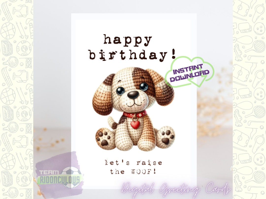 Downloadable Printable Greeting Card Happy Birthday Puppy - Etsy