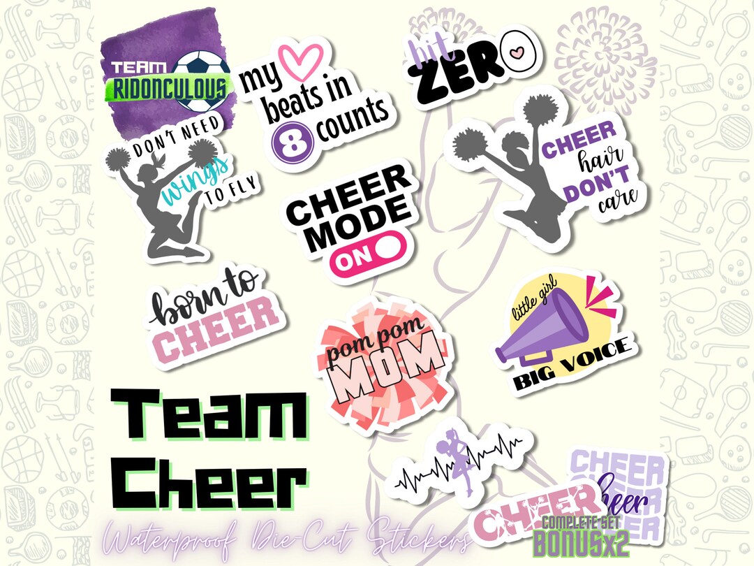 Waterproof Stickers | Team Cheer - Etsy