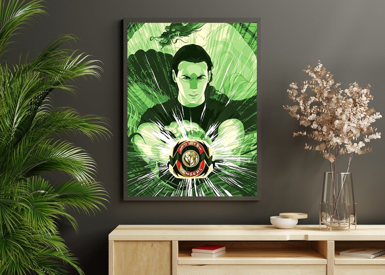 Green Power Ranger Art Poster - Etsy
