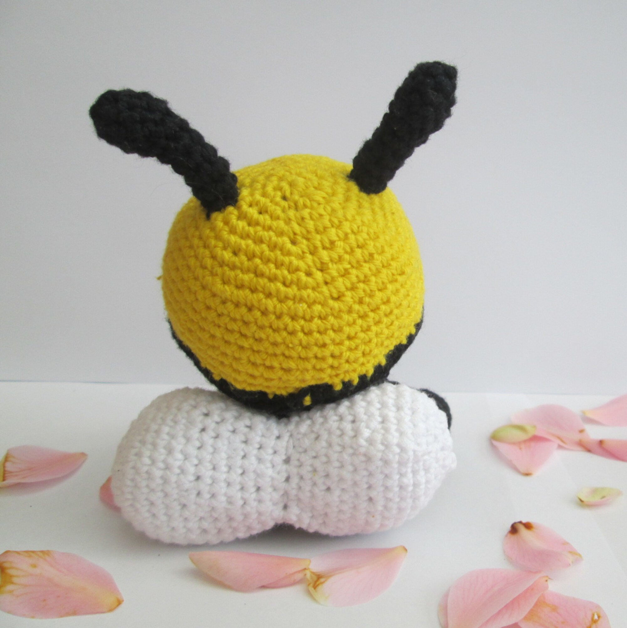 Pretty Little Bee Plush Toy, Handmade Crochet Amigurumi Bumblebee, Birth Gift Idea, Child's Room ...
