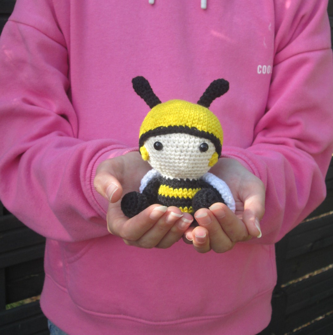 Pretty Little Bee Plush Toy, Handmade Crochet Amigurumi Bumblebee, Birth Gift Idea, Child's Room ...