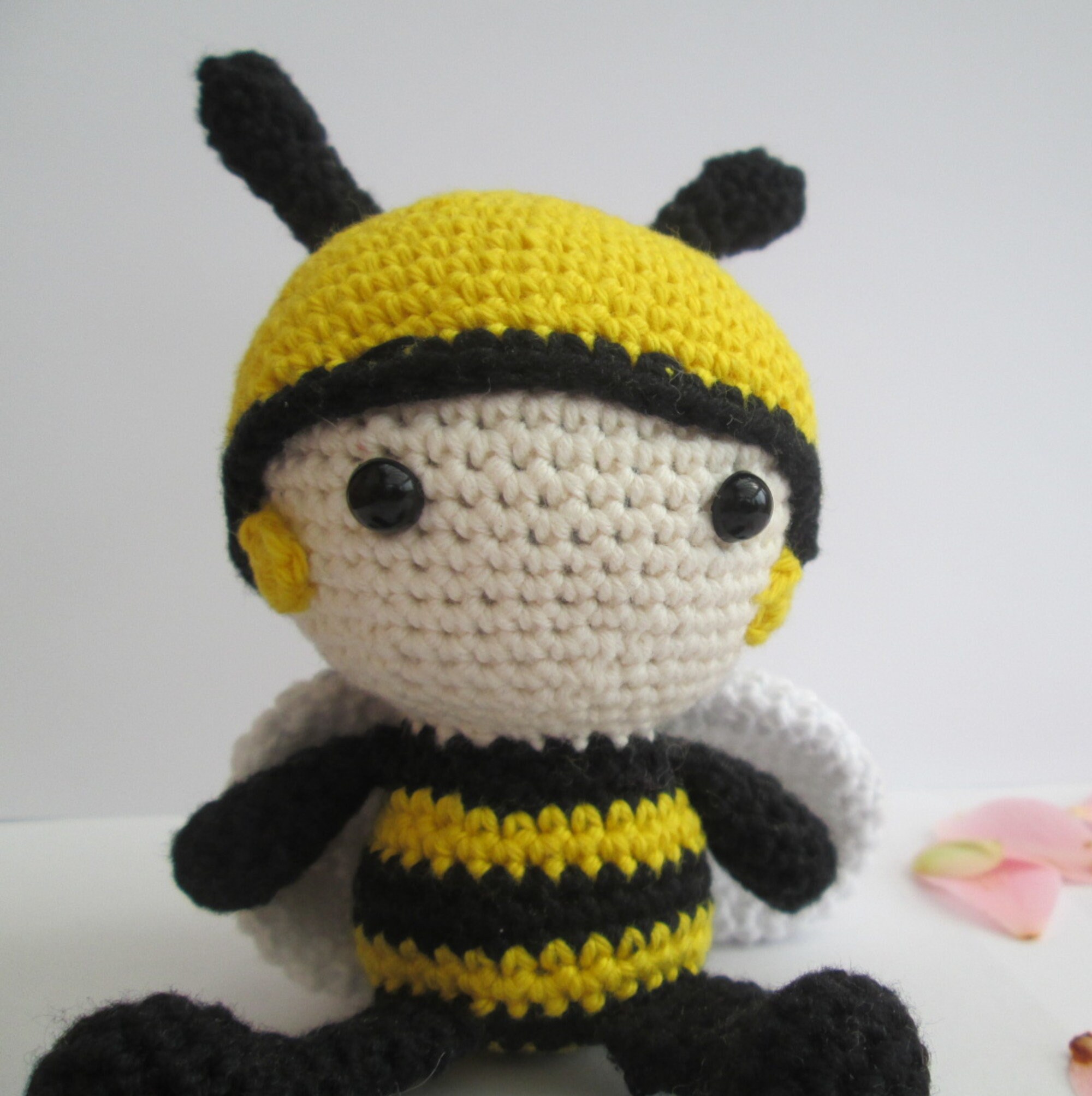 Pretty Little Bee Plush Toy, Handmade Crochet Amigurumi Bumblebee, Birth Gift Idea, Child's Room ...