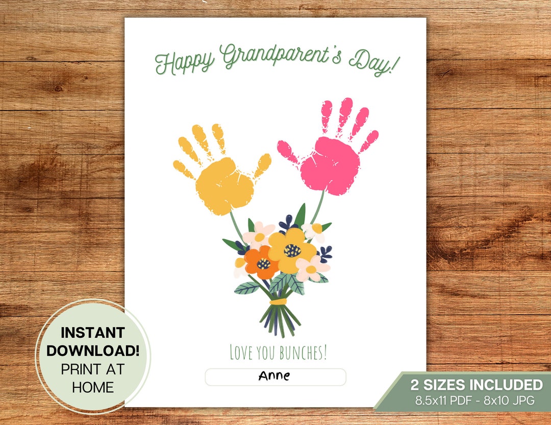 Grandparent's Day Handprint Craft Card From Child, Toddler, Baby L ...