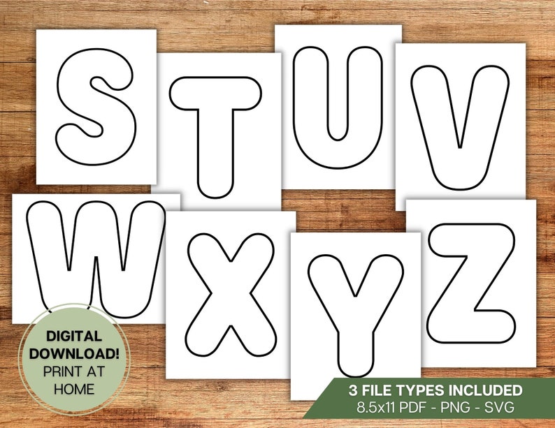 Alphabet Curved Letters Uppercase L Homeschool L Letter Decor L Rounded ...