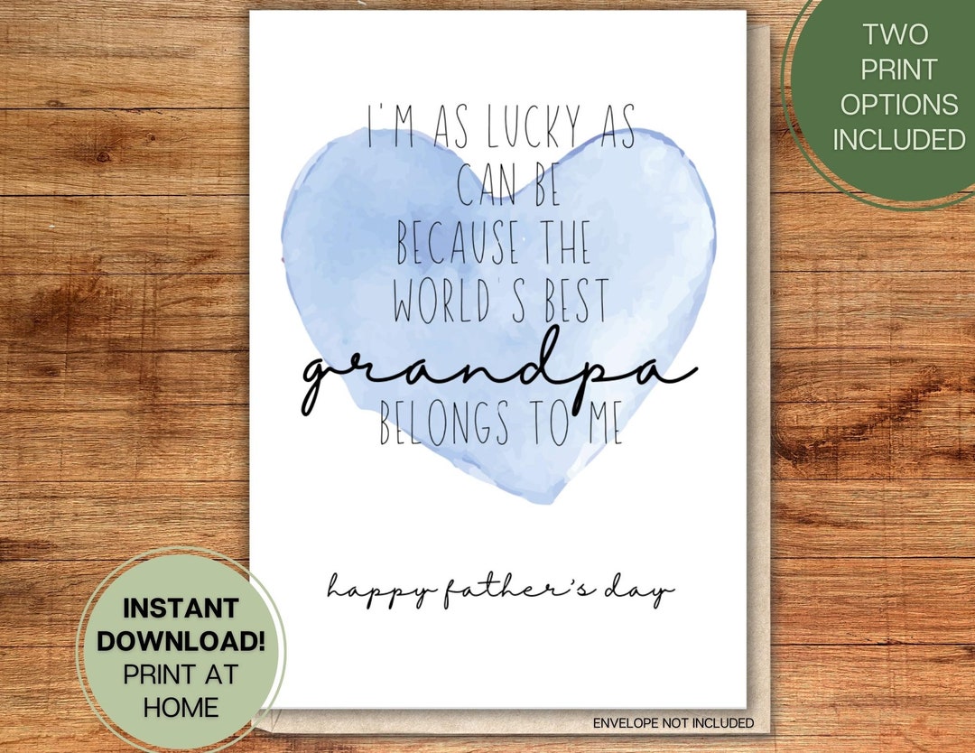 World's Best Grandpa Card L Father's Day, Dad, Grandad L Kid, Toddler ...