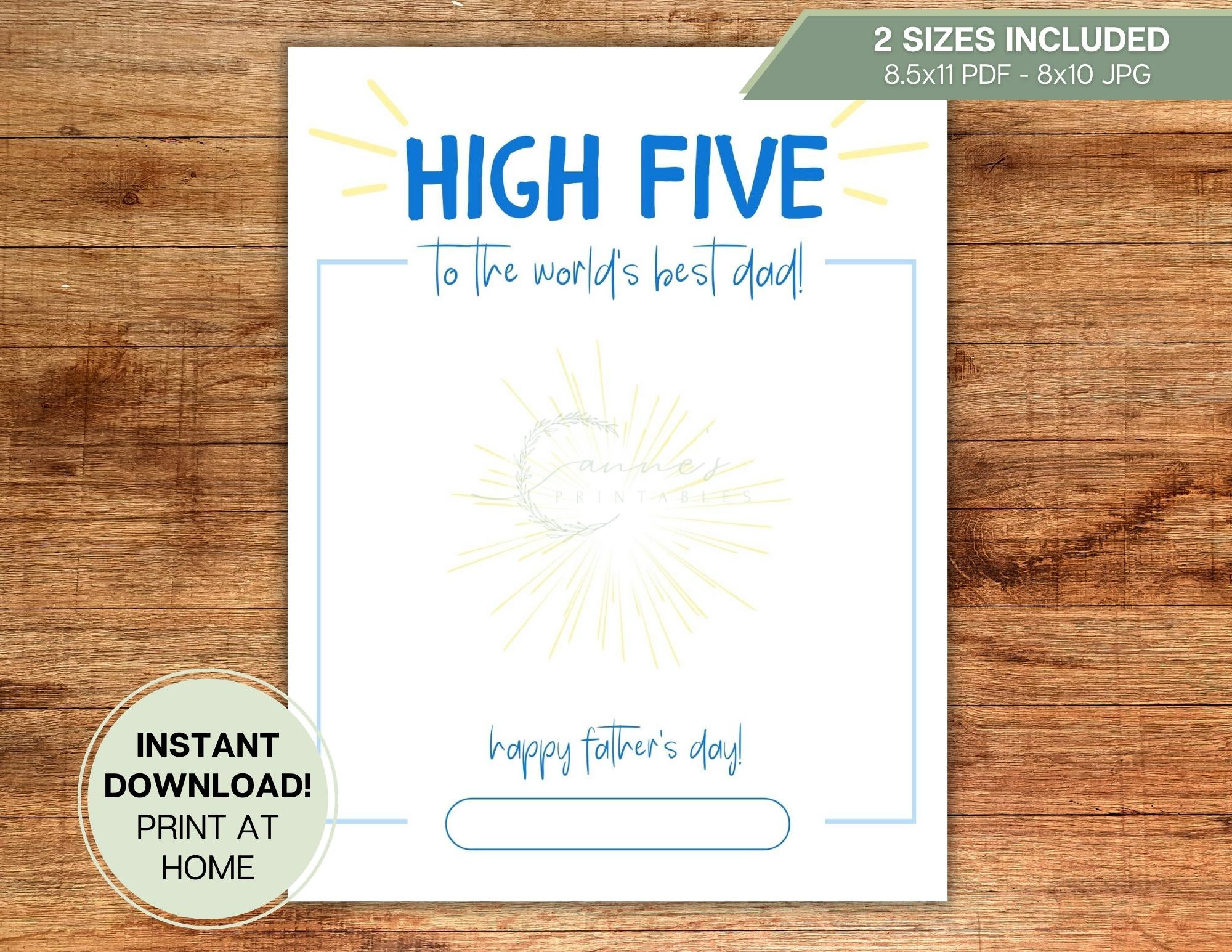 High Five Happy Father's Day Card L Baby Toddler Child - Etsy