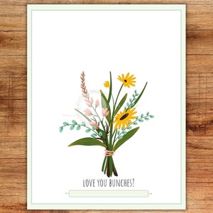 Love You Bunches Bouquet Handprint Craft Card From Child, Toddler, Baby ...