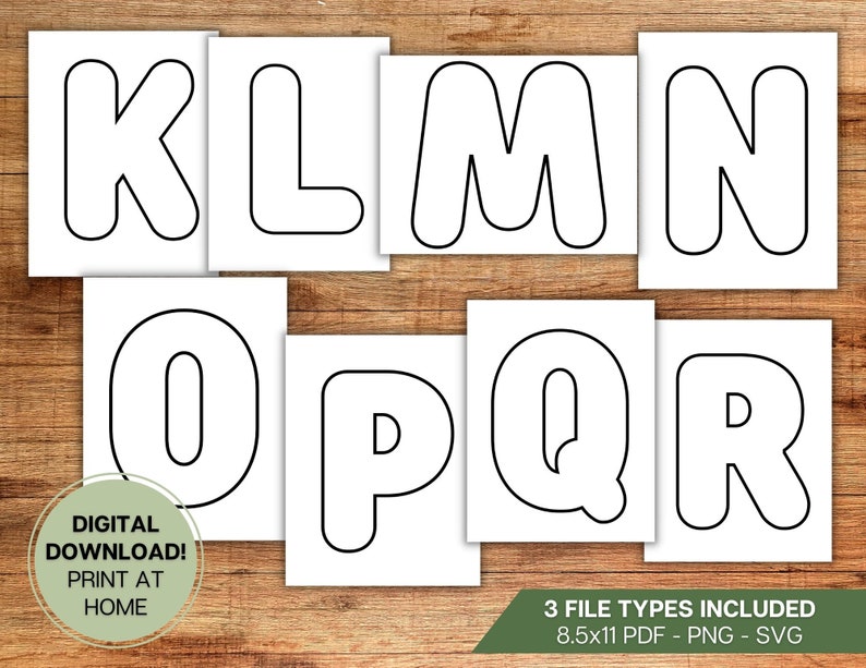 Alphabet Curved Letters Uppercase L Homeschool L Letter Decor L Rounded ...