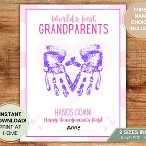 World's Best Grandparent Handprint Craft Card From Child, Toddler, Baby ...