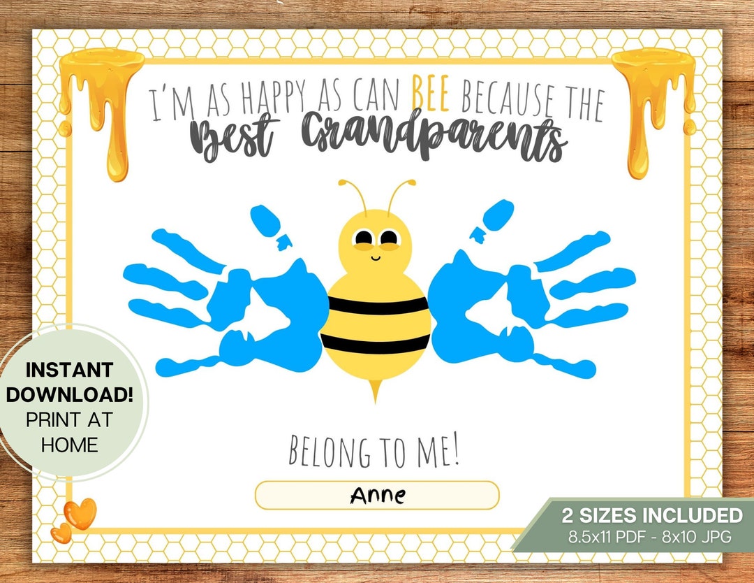 Grandparent's Day Birthday Handprint Craft Card From Child, Toddler ...
