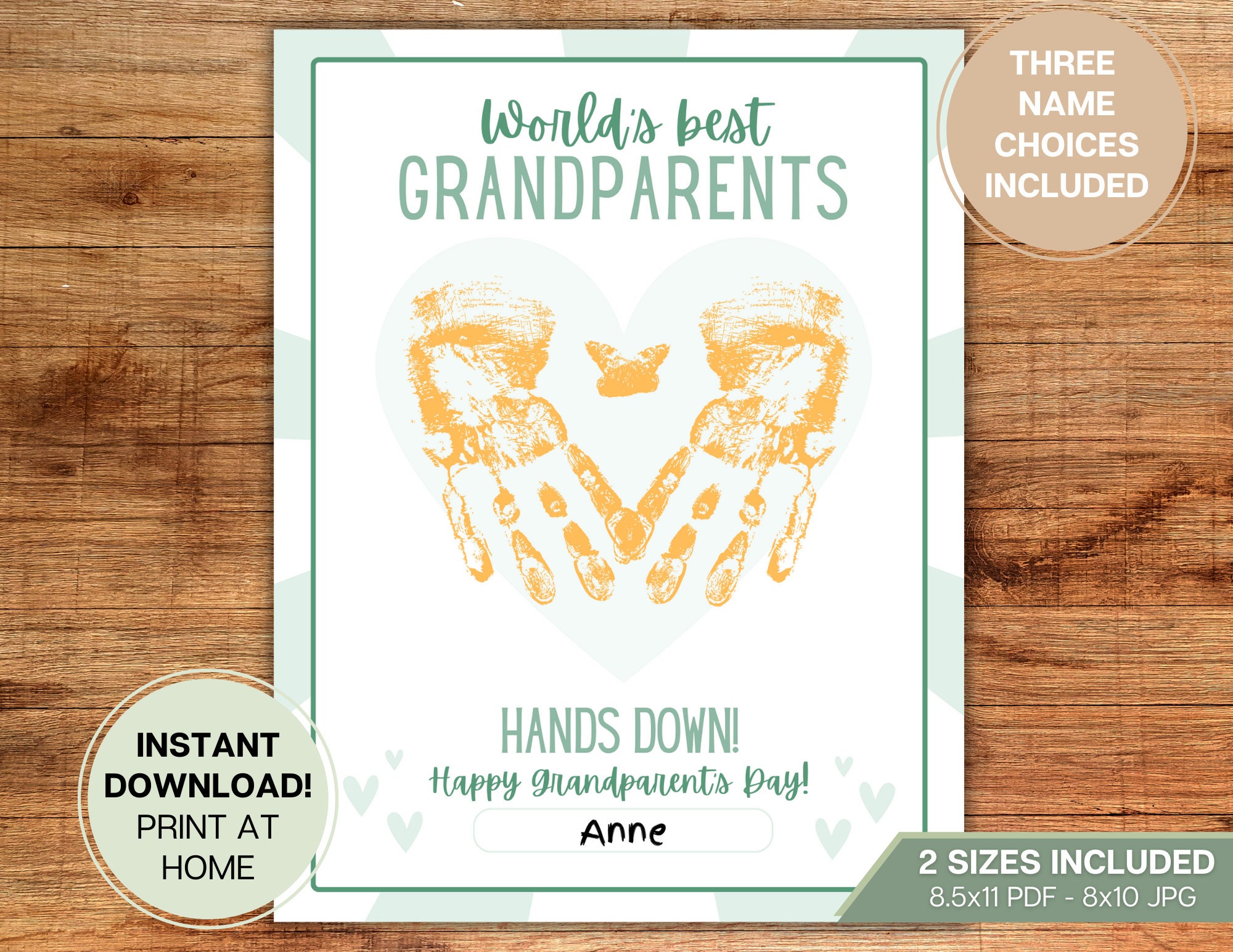 World's Best Grandparent Handprint Craft Card From Child - Etsy