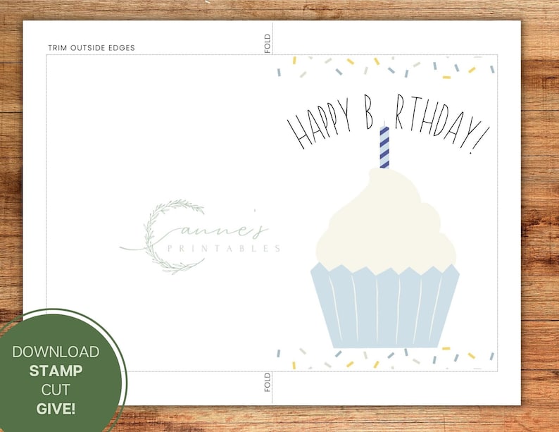 Happy Birthday Cupcake Fingerprint Card L Kid, Toddler, Child L Craft L ...