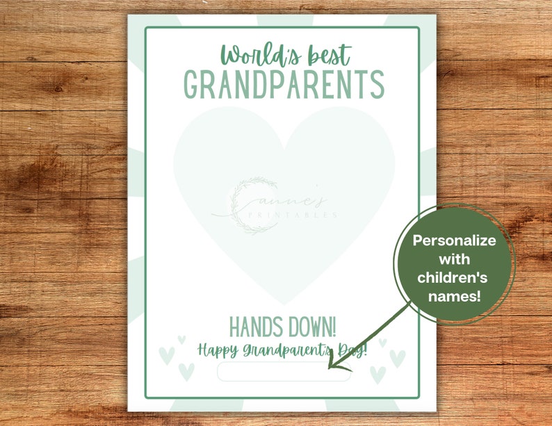 World's Best Grandparent Handprint Craft Card From Child, Toddler, Baby ...