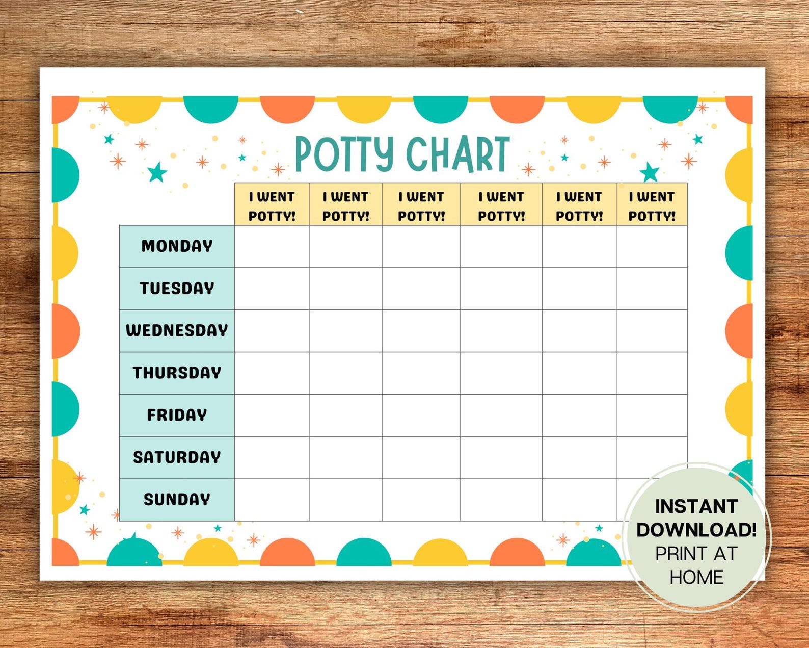 Potty Training Chart for Toddlers, Potty Chart for Boys and Girls ...