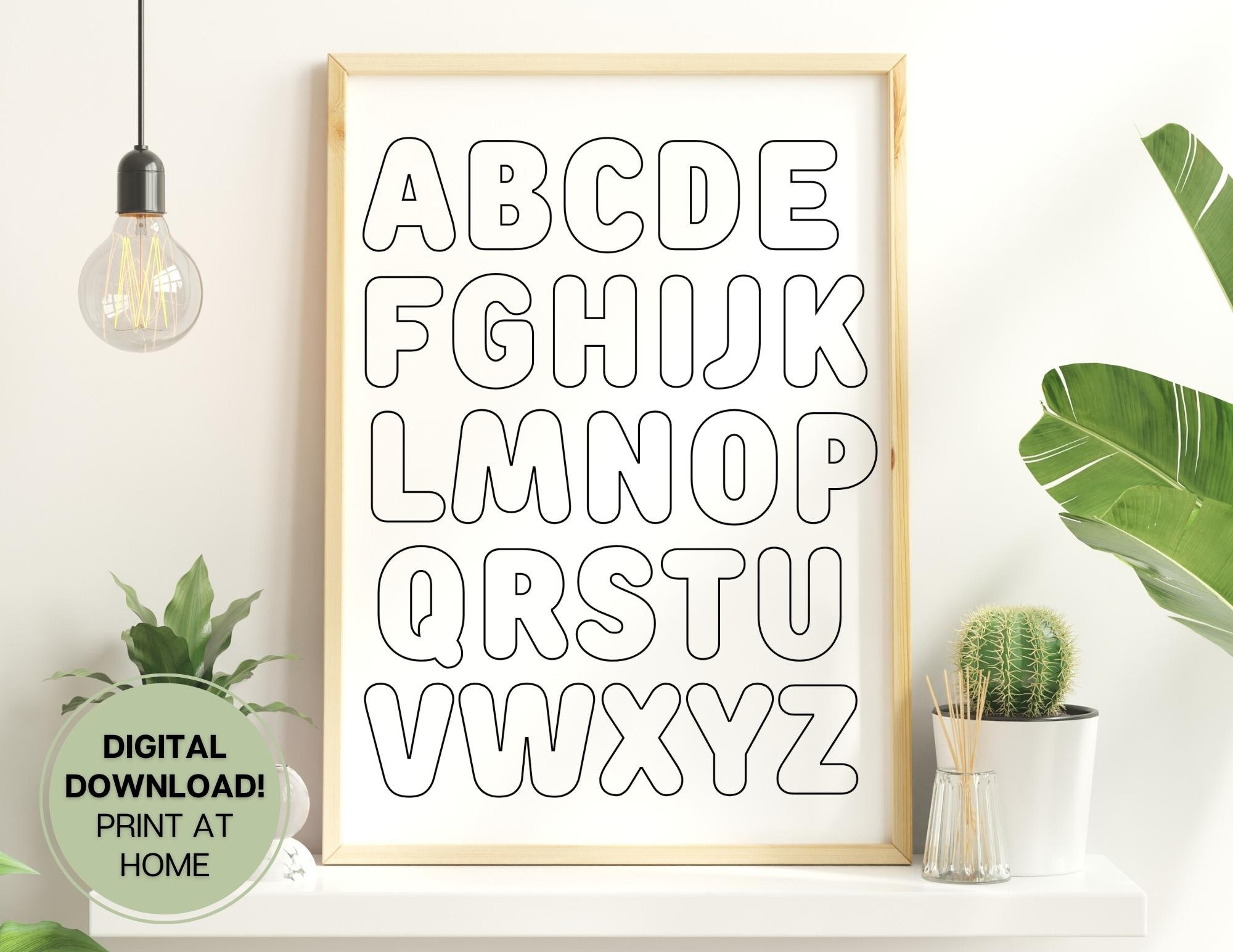 Alphabet Curved Letters Uppercase L Homeschool L Letter Decor L Rounded ...