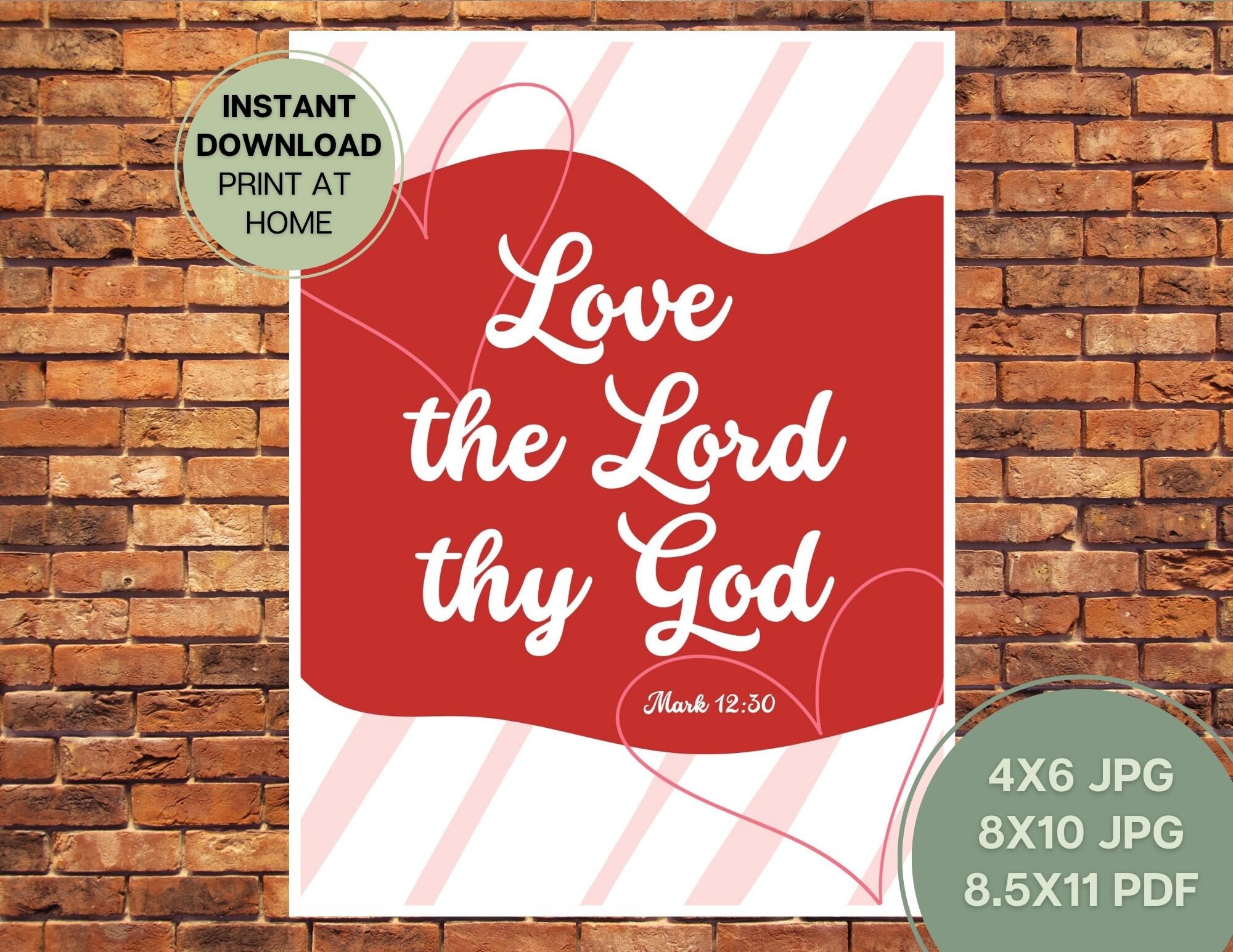 Valentine's Day Bible Verse Nursery Decor L Printable Poster Set ...