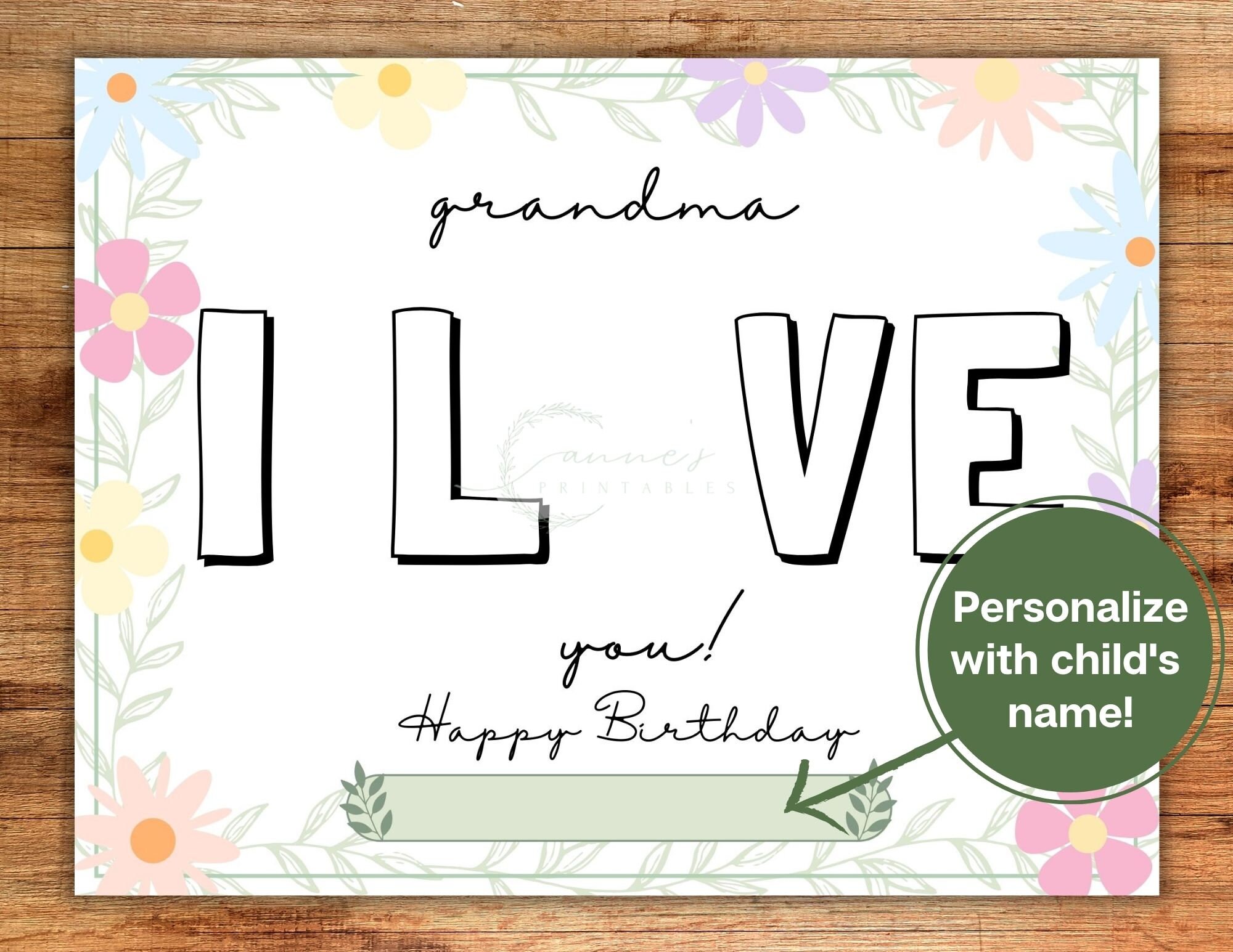 Grandma Happy Birthday Love Handprint Craft Card L Child, Toddler, Baby ...