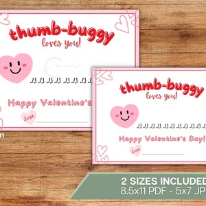 Valentine's Day Thumbprint Craft Card L Child, Toddler, Handprint ...