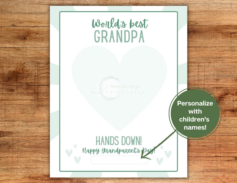 World's Best Grandparent Handprint Craft Card From Child, Toddler, Baby ...