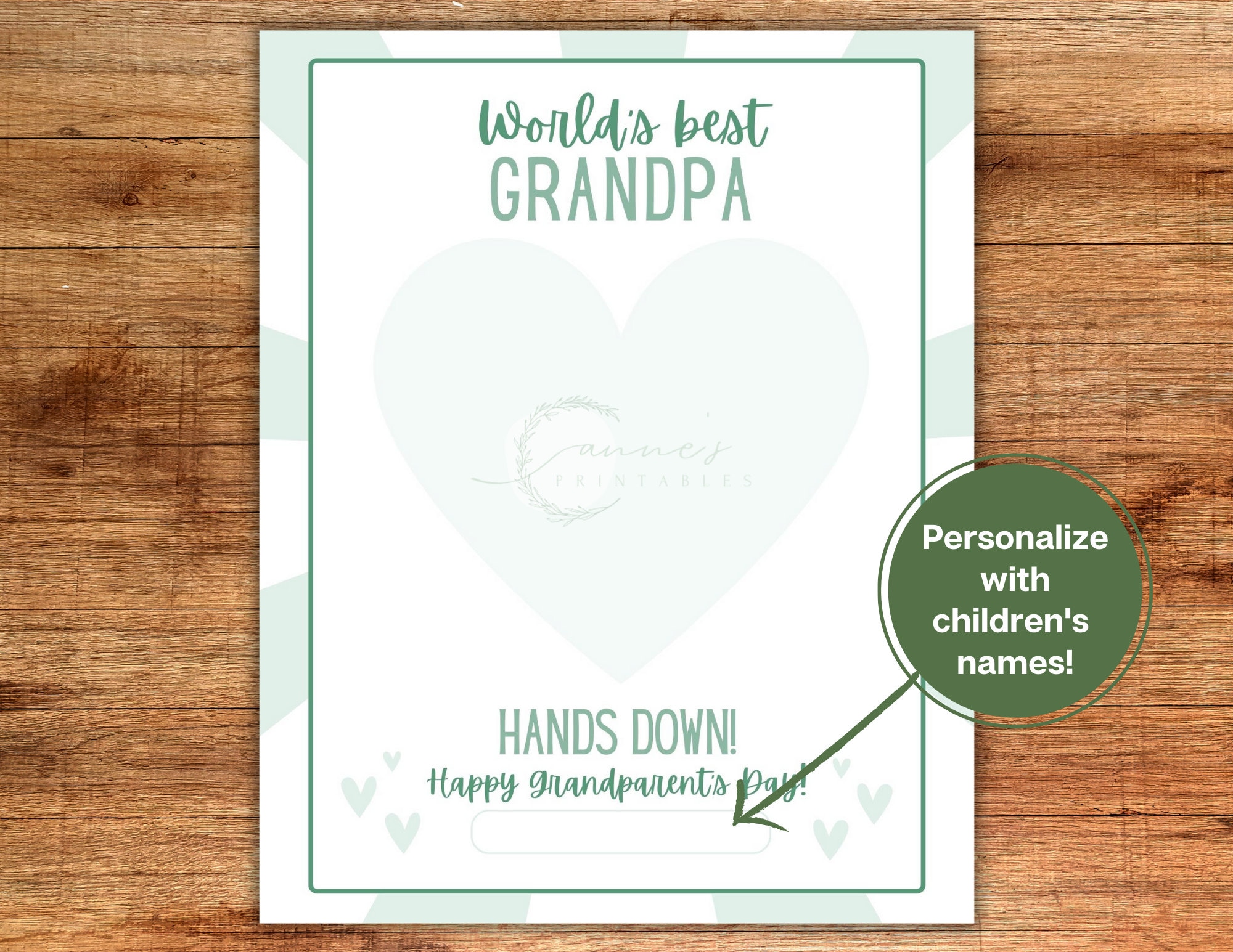 World's Best Grandparent Handprint Craft Card From Child - Etsy