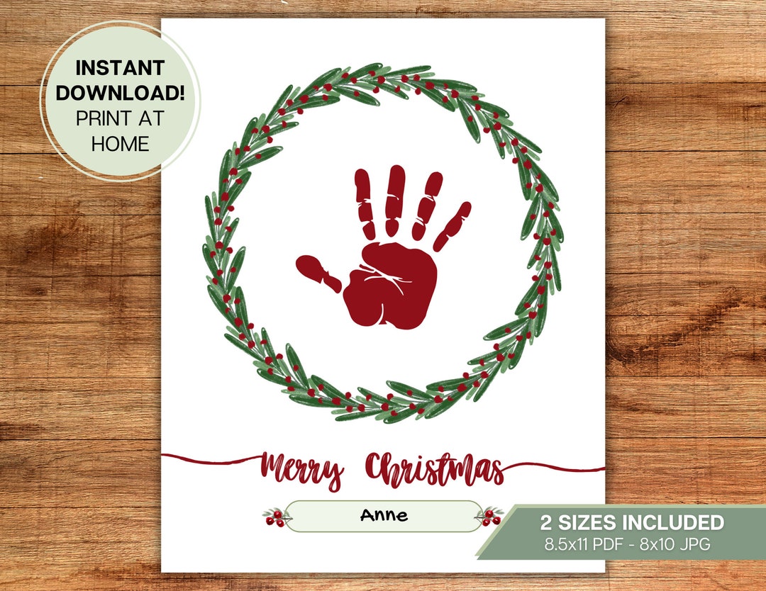 Merry Christmas L Grandchild, Child, Baby, Handprint L Footprint L ...