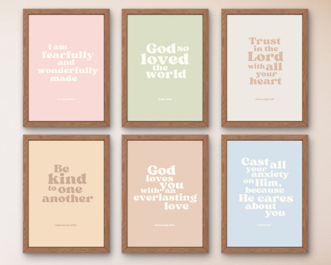 Bible Verse Boho Decor L Christian Printable Scripture Poster Set ...