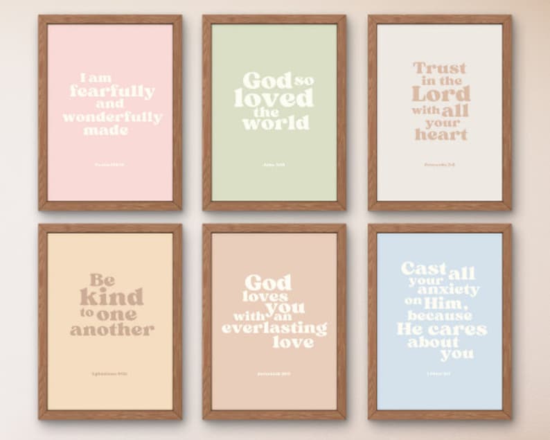 Bible Verse Boho Decor L Christian Printable Scripture Poster Set ...