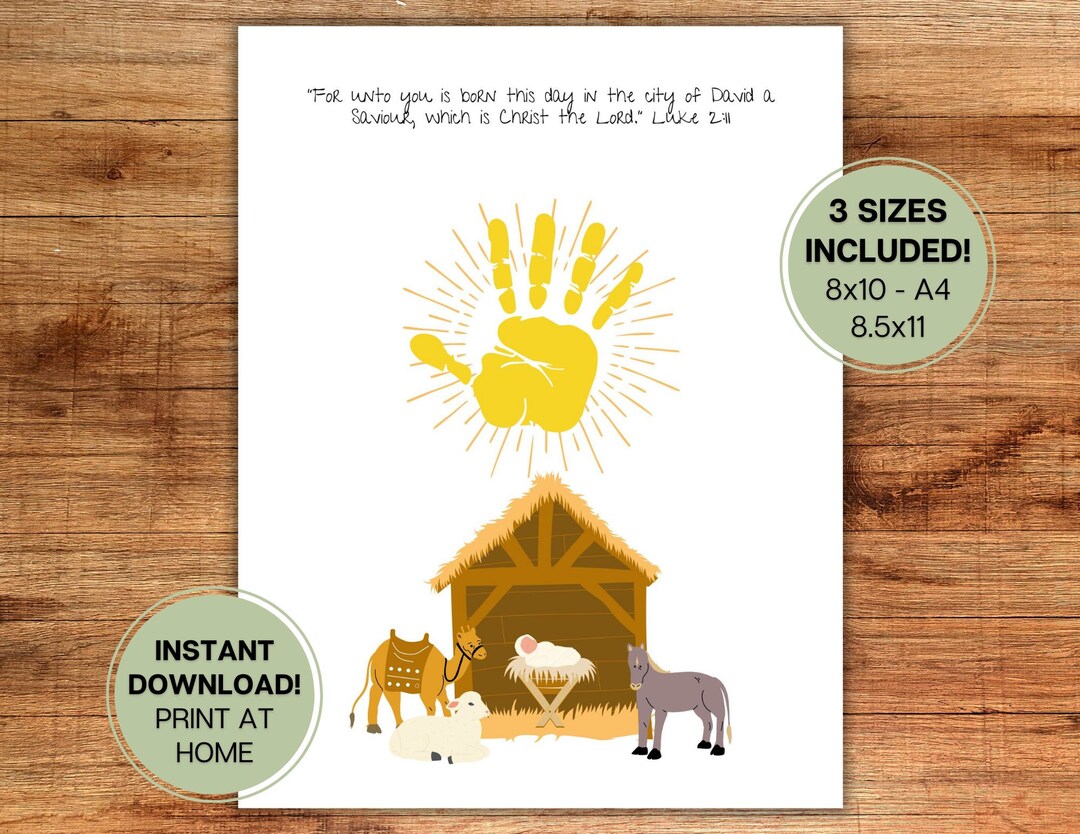 Luke Nativity Art L Christmas L Sunday School, Child, Baby, Handprint L ...
