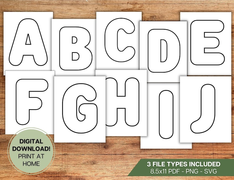 Alphabet Curved Letters Uppercase L Homeschool L Letter Decor L Rounded ...