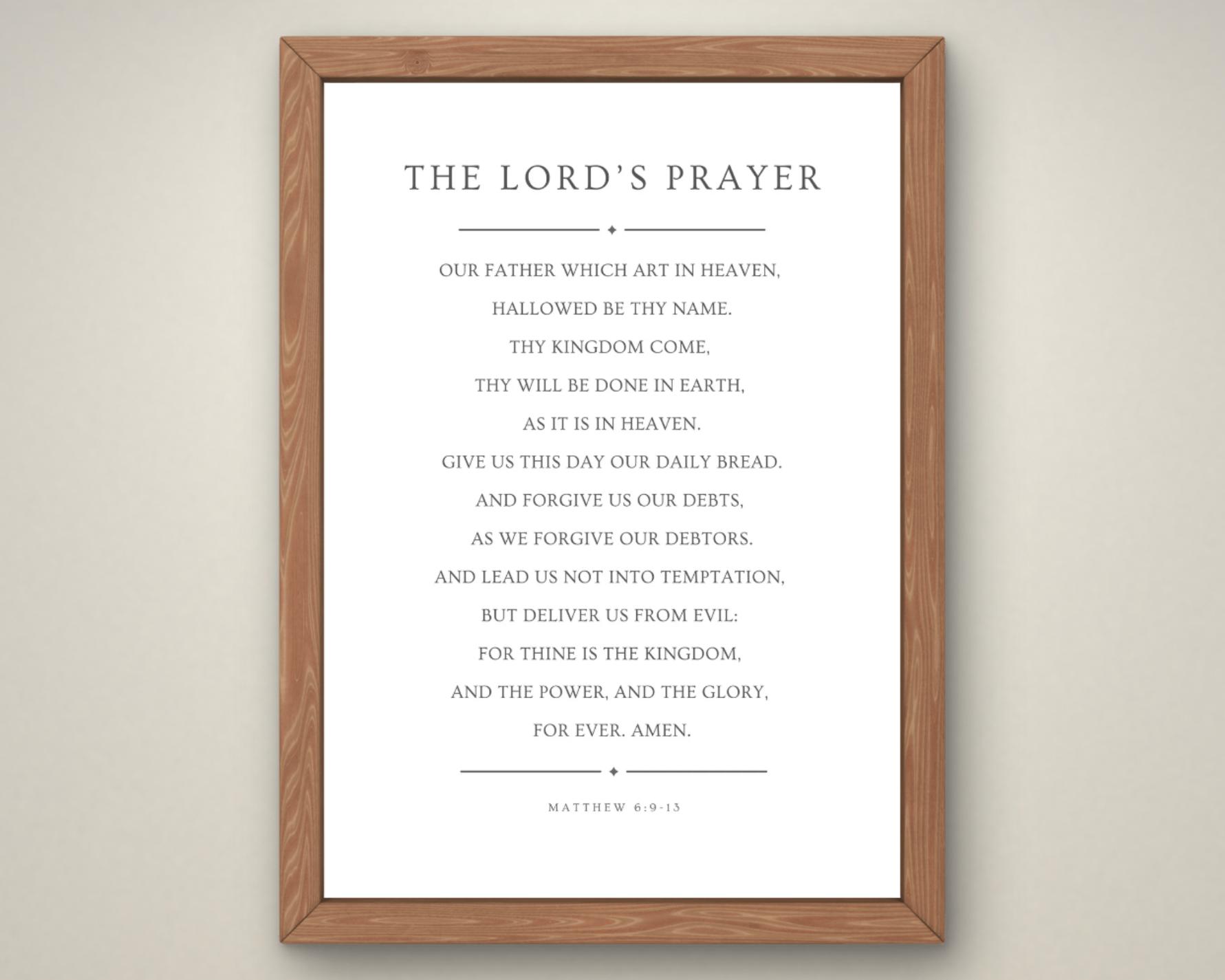 The Lord's Prayer L Christian Printable Scripture Poster Church Home ...