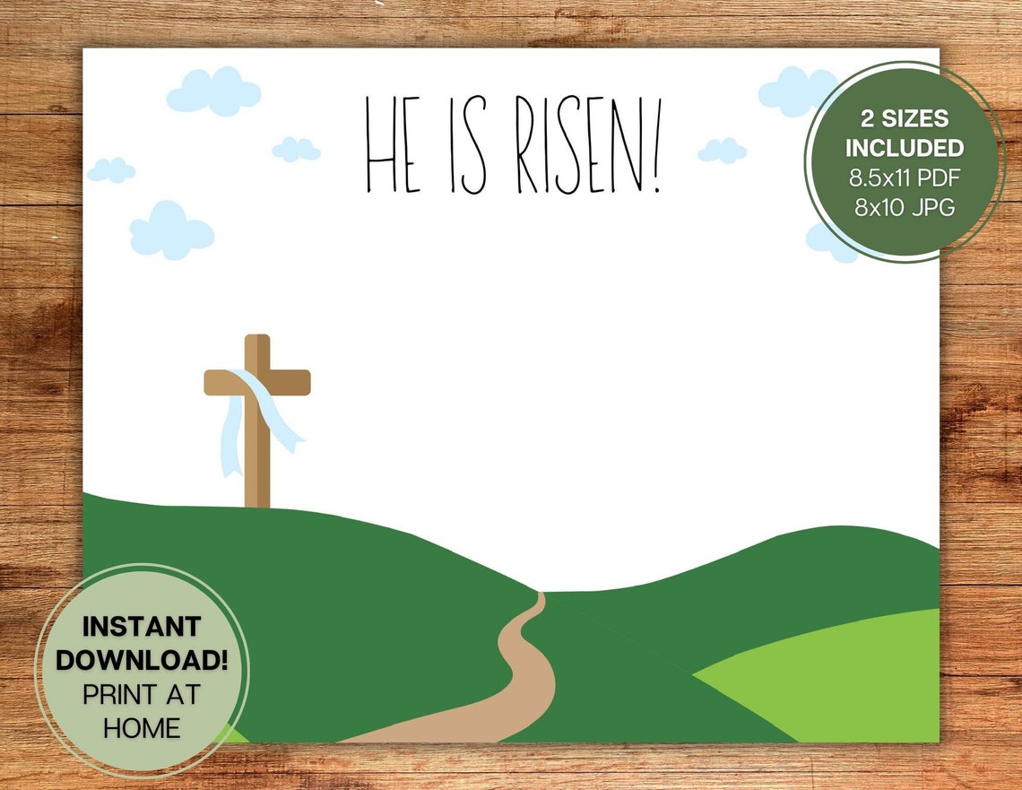 He is Risen Easter Art L Sunday School, Child, Baby, Toddler, Kid ...