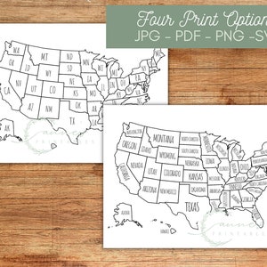 United States Map L Color L Coloring L Printable USA US Sales Map L ...