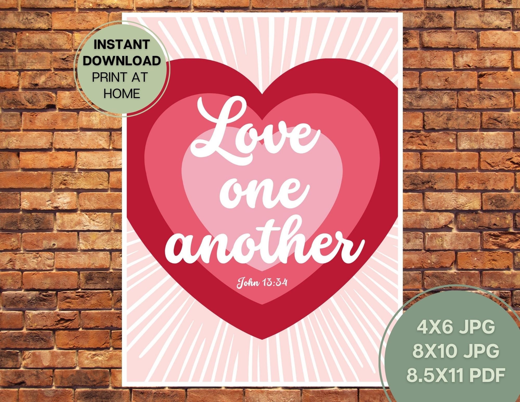 Valentine's Day Bible Verse Nursery Decor L Printable Poster Set ...