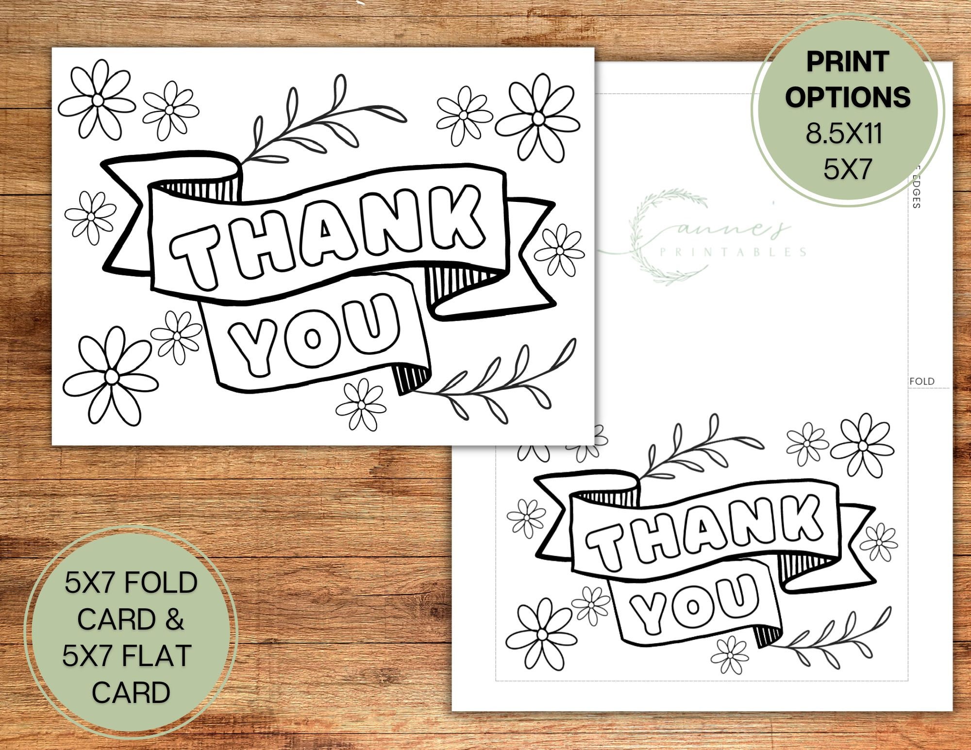 Thank You Card From Child L Colorable Coloring Craft L Gift L Teacher ...