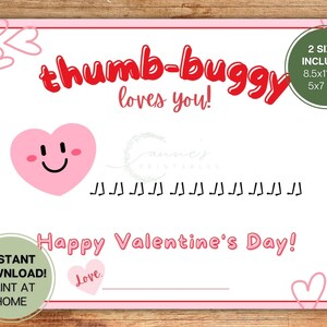 Valentine's Day Thumbprint Craft Card L Child, Toddler, Handprint ...