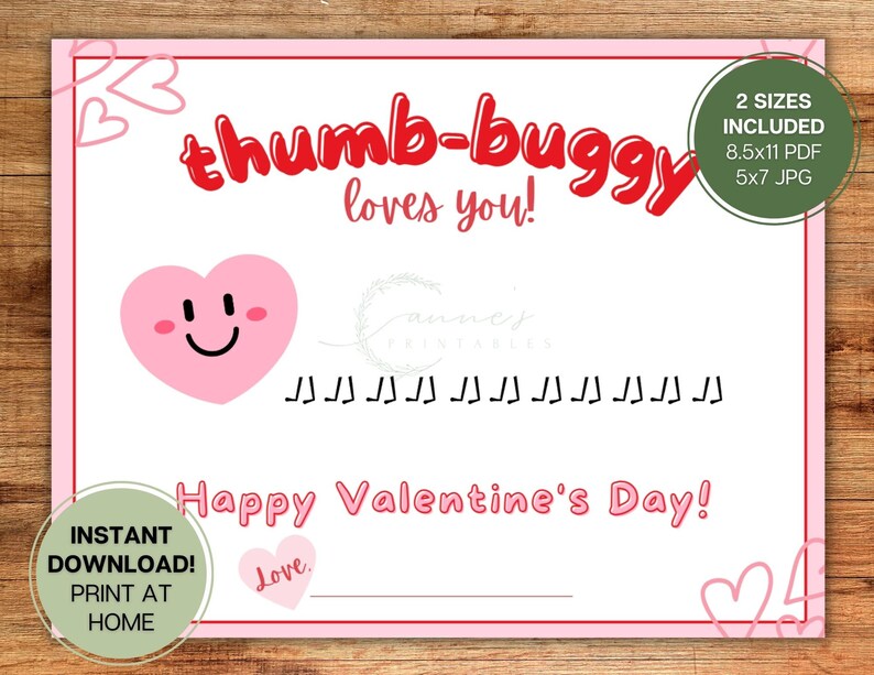 Valentine's Day Thumbprint Craft Card L Child, Toddler, Handprint ...