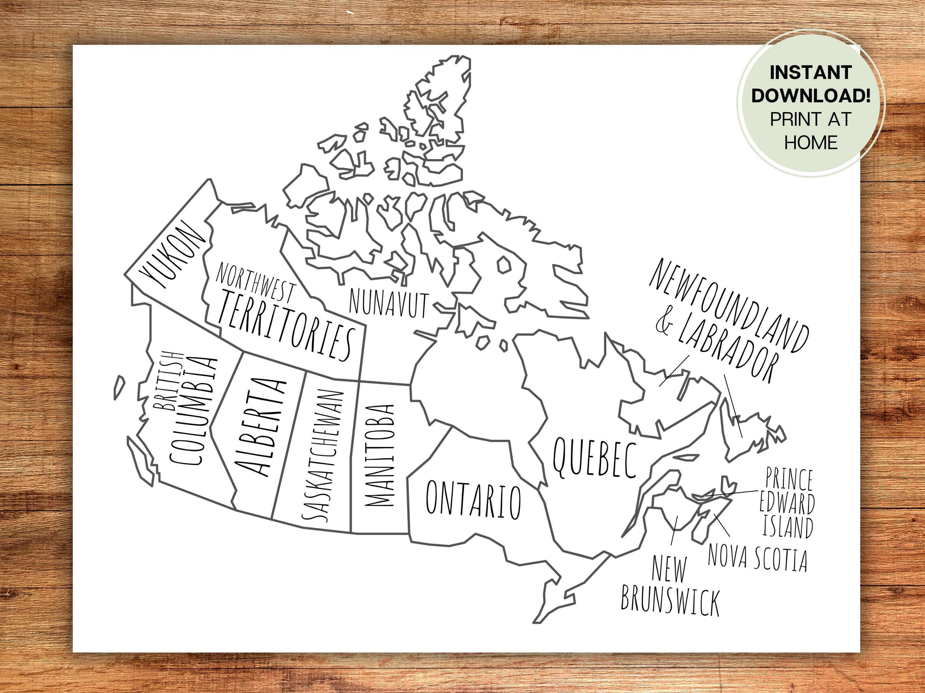 Map of Canada Territories Provinces L Color L Coloring L Printable L ...