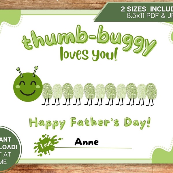 Fathers Day Fingerprint Craft - Etsy