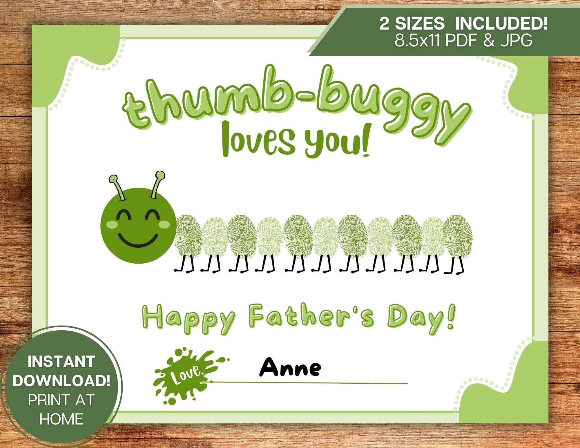 Father's Day Thumbprint Craft Card L Child, Toddler, Kid, Handprint ...