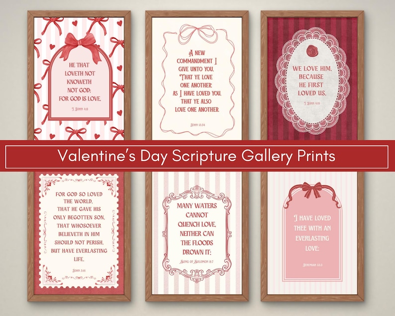 Vintage Valentine's Day Scripture Home Decor L Printable Poster Nursery ...