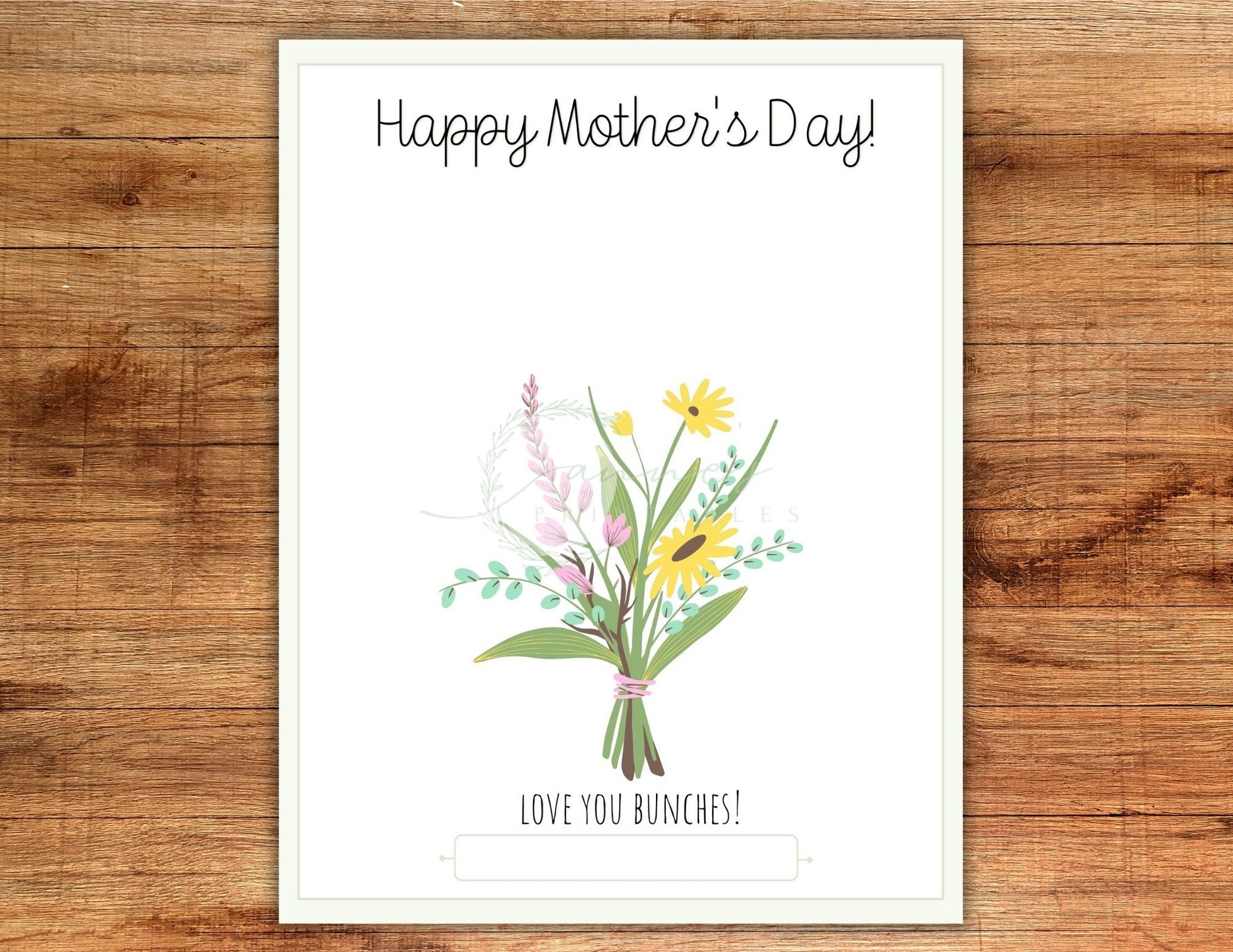 Mother's Day Bouquet Handprint Craft Card From Child - Etsy