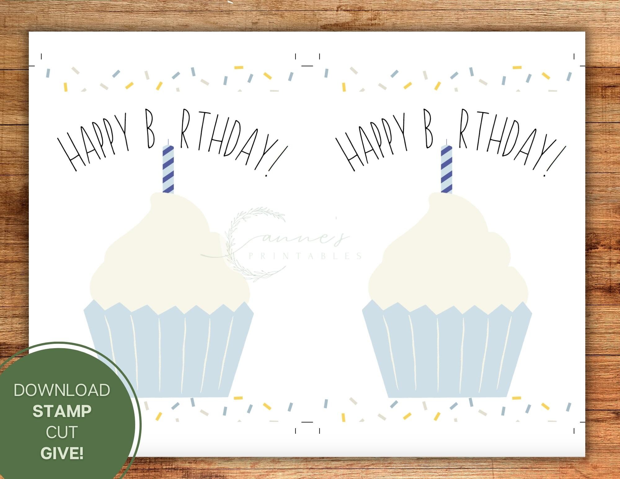 Happy Birthday Cupcake Fingerprint Card L Kid, Toddler, Child L Craft L ...