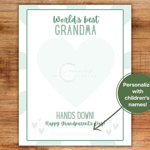 World's Best Grandparent Handprint Craft Card From Child, Toddler, Baby ...