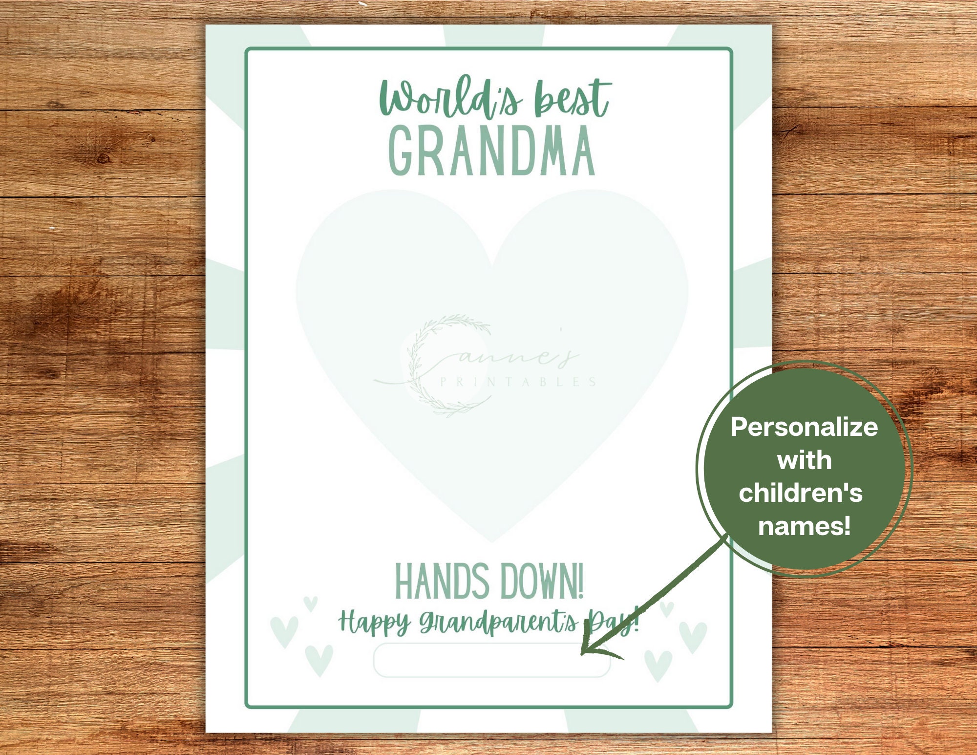 World's Best Grandparent Handprint Craft Card From Child - Etsy