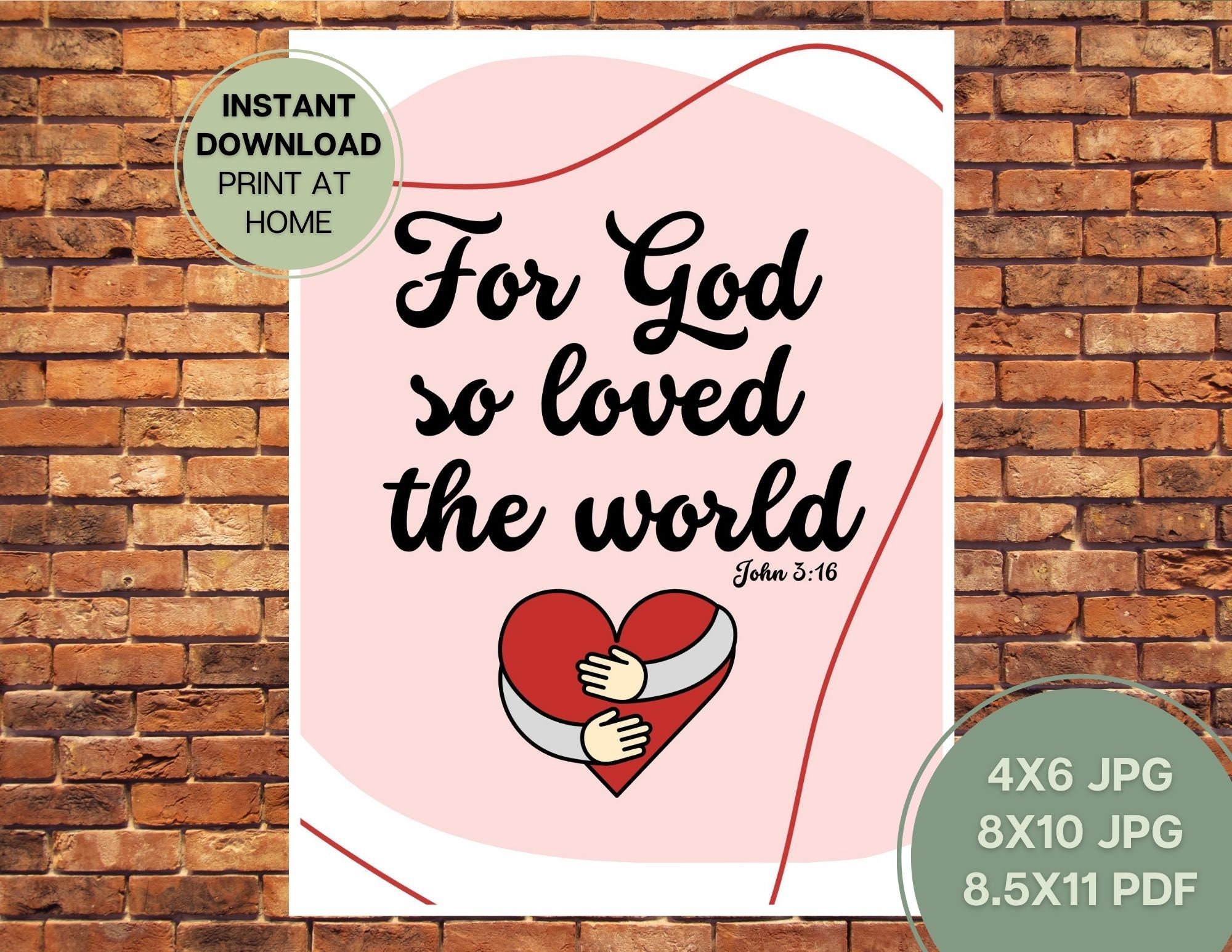 Valentine's Day Bible Verse Nursery Decor L Printable Poster Set ...