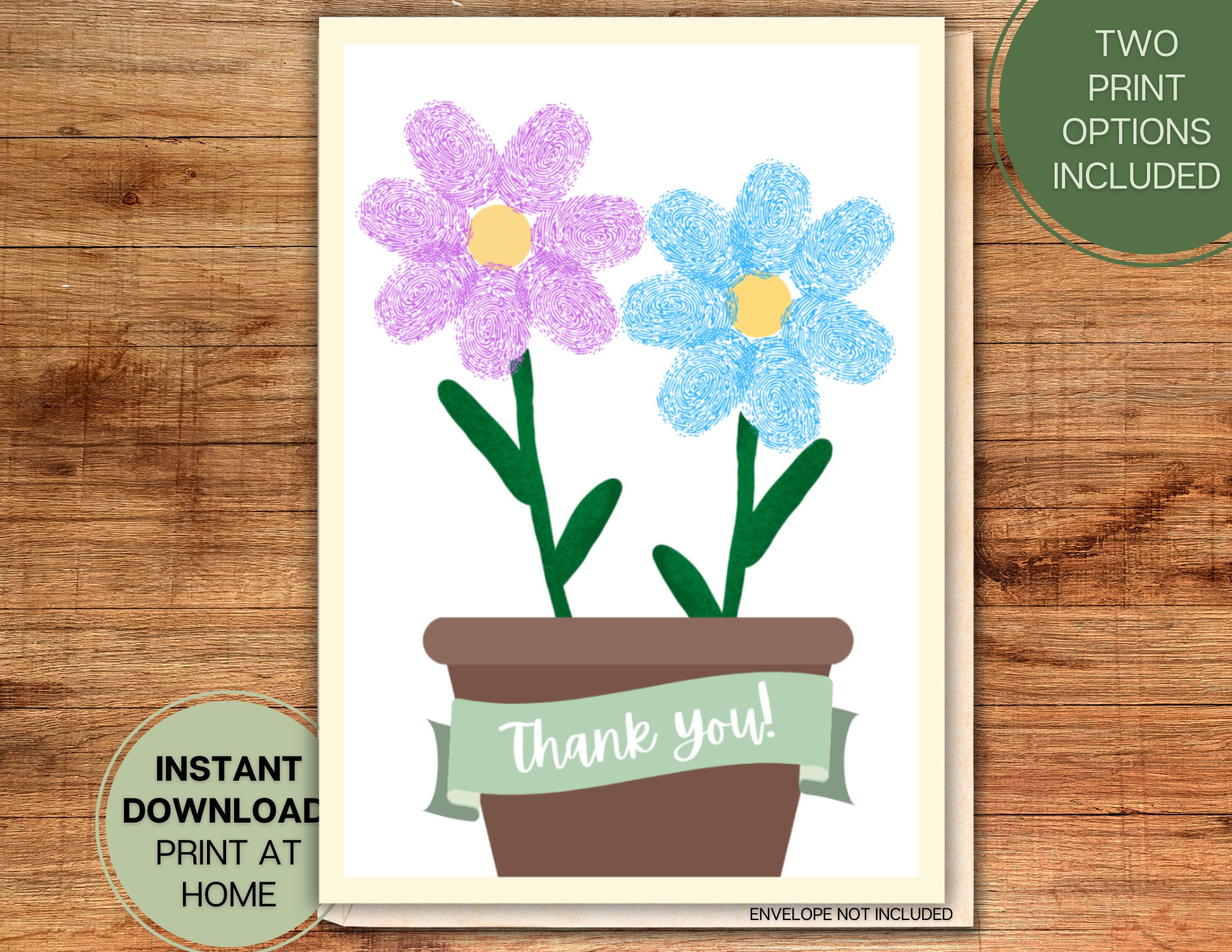 Thank You Fingerprint Card L Kid, Toddler, Child L Craft L Birthday ...