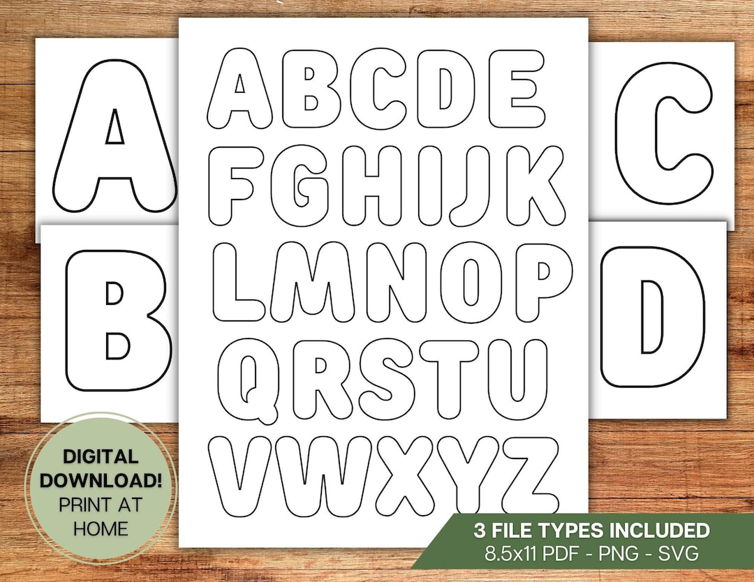 Alphabet Curved Letters Uppercase L Homeschool L Letter Decor L Rounded ...