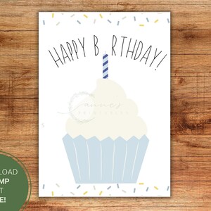 Happy Birthday Cupcake Fingerprint Card L Kid, Toddler, Child L Craft L ...